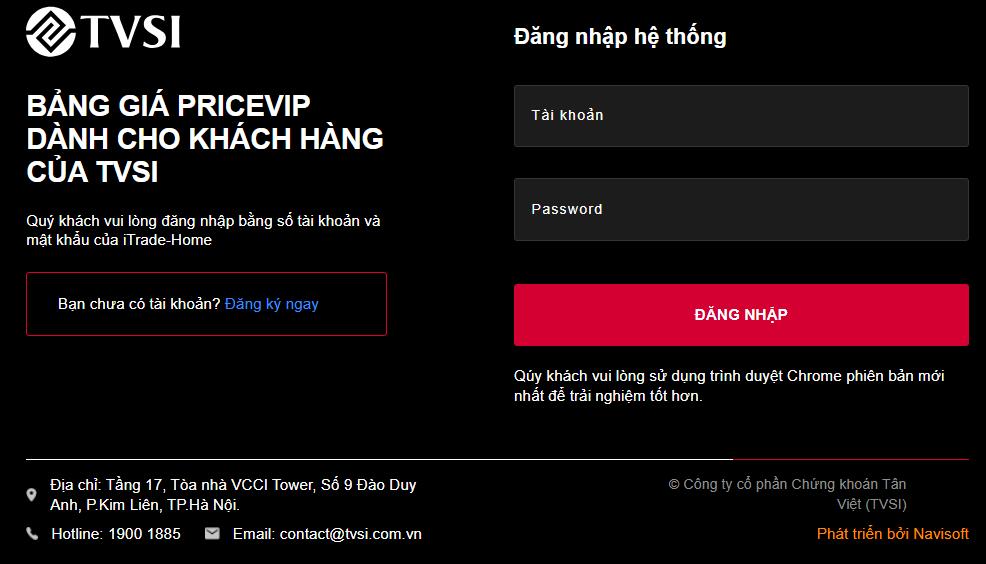 Bảng giá trực tuyến TVSI